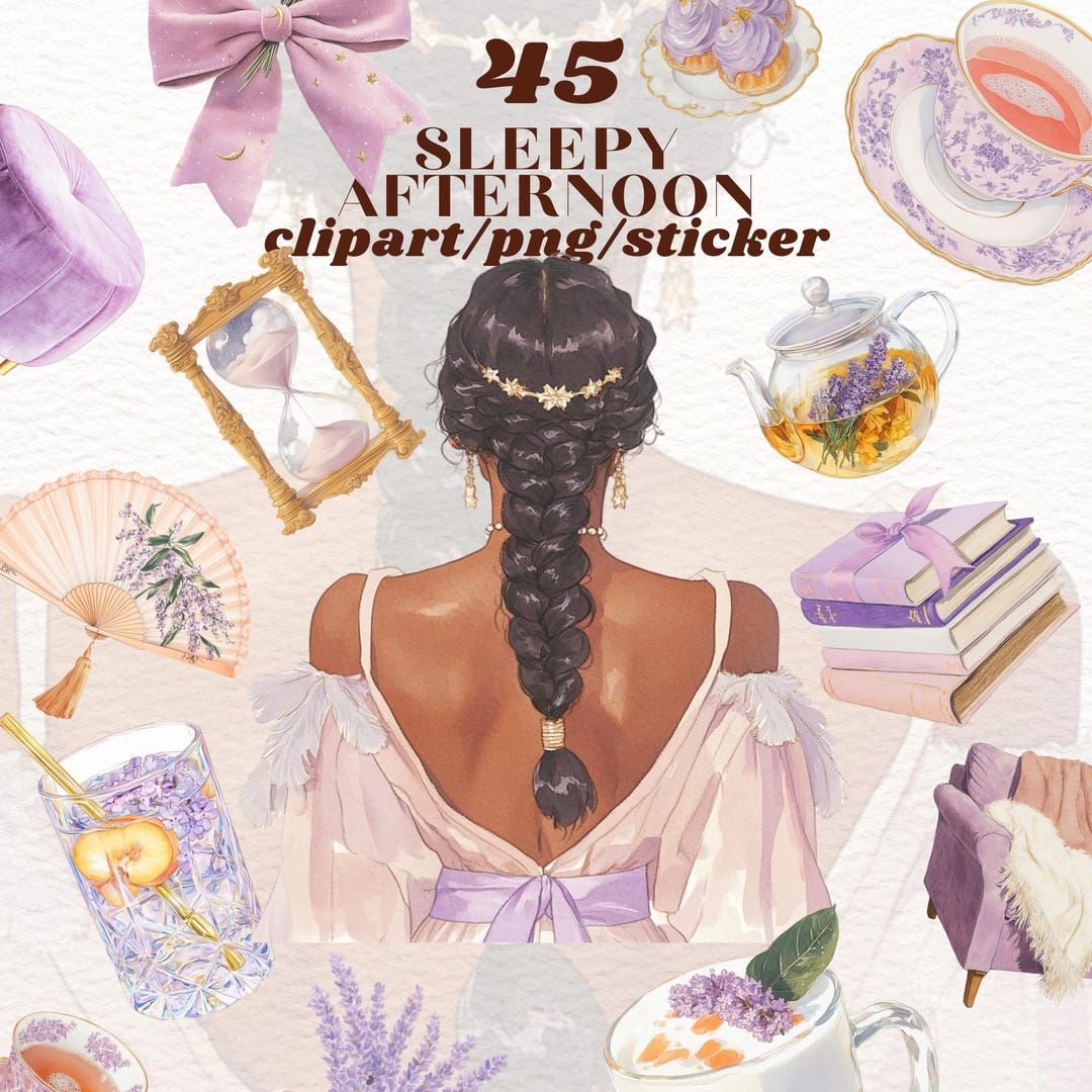 Lazy Afternoon Clipart Bundle Lazy Day Sticker Set Self Care Goodnote Stickers Transparent Png ...