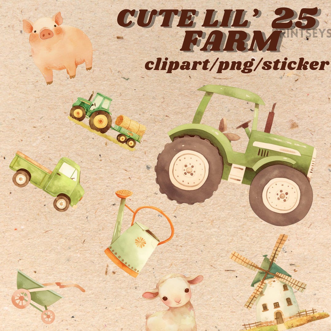 Cute Little Farm Children Digital Sticker Set, School Kindergarden ...