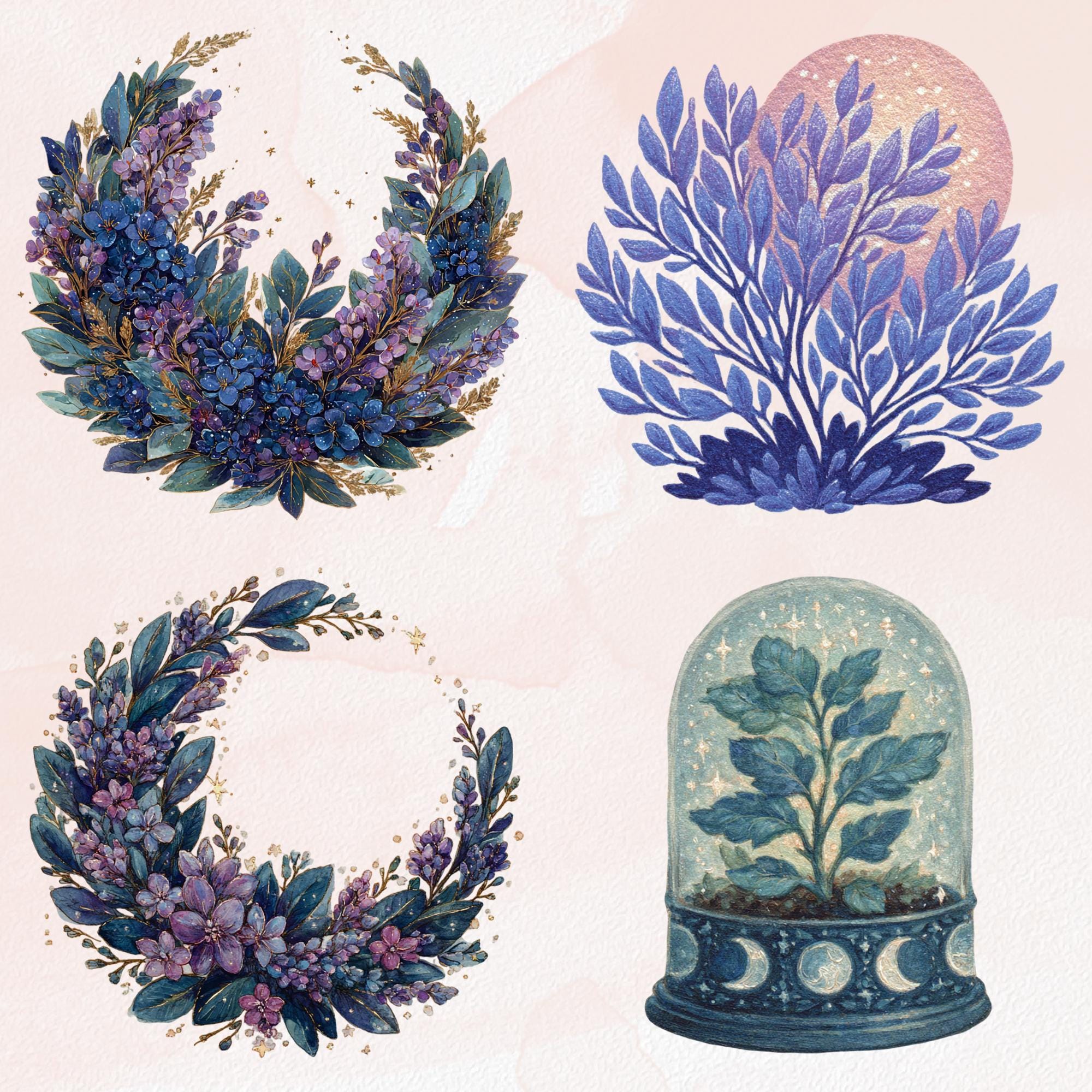 Fantasy Fairy Garden Clipart Bundle Vintage Sticker Set Goodnote ...