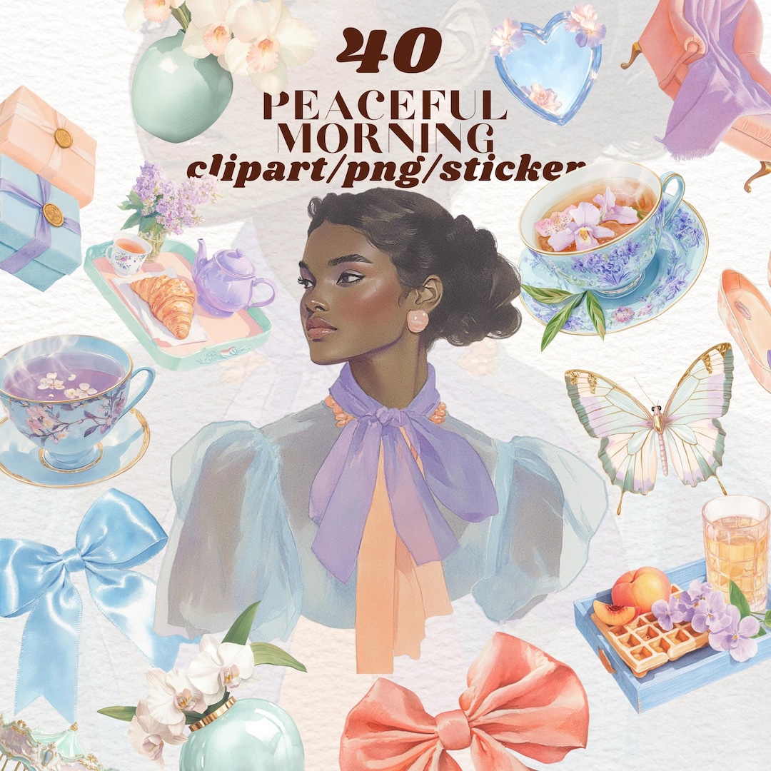 Good Morning Lazy Clipart Bundle Relaxing Sticker Set Self Care Goodnote Stickers Transparent ...