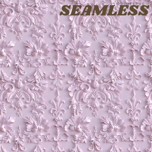 Italian Rococo Pattern Digital Paper, Baroque Baby Pink Seamless ...