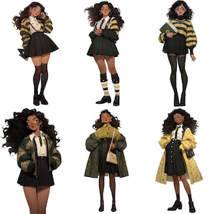 Hufflepuff Student Vibes Clipart Bundle, Hufflepuff Style Png, Occult ...