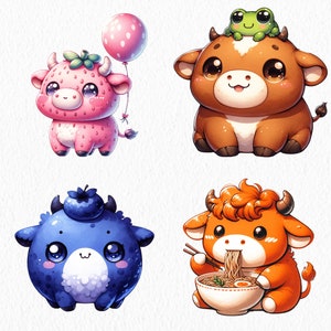 Chonky Chibbi Cow Digital Stickers, Valentine Png,kawaii Cow Png, Cute ...