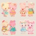 Cute Teddy Bear Summer Friends Digital Sticker, Vintage Summer Clipart ...