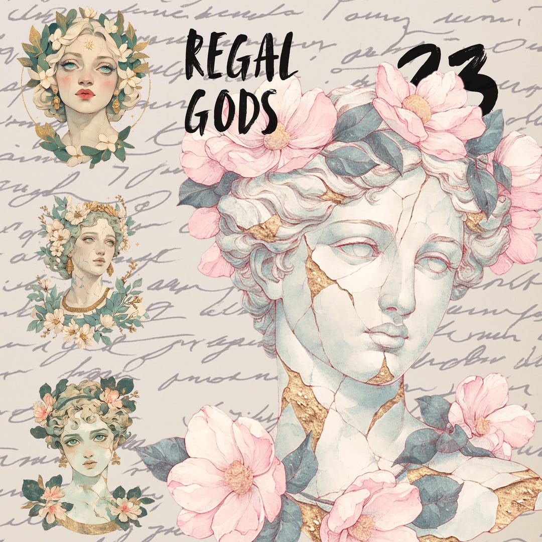 Celestial Greek Goddess Png Bundle, Graphic Illustrations, Transparent ...
