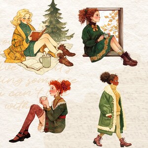 Cozy Academia Winter Digital Stickers, Feminine Journaling, Cozy Winter ...