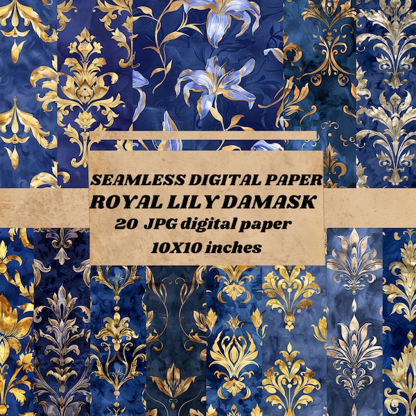 Royal Blue Damask - Etsy