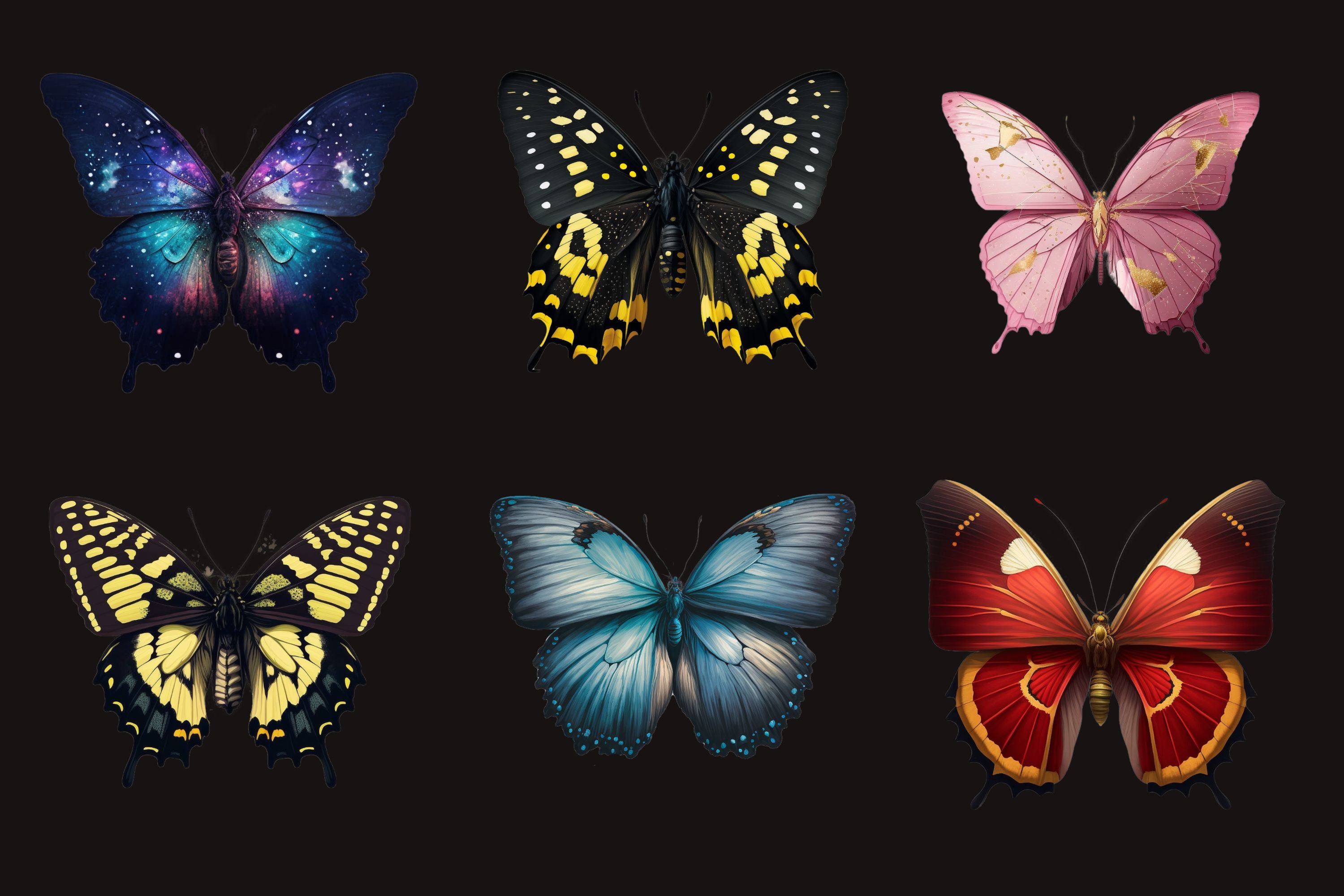 Best Colorful Butterfly Clipart Bundle, Butterfly Png, Exotic ...