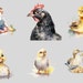 Watercolour Farm Birds Coop Clipart Bundle, Hen and Duck Clipart ...