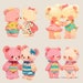 Cute Teddy Bear Summer Friends Digital Sticker, Vintage Summer Clipart ...