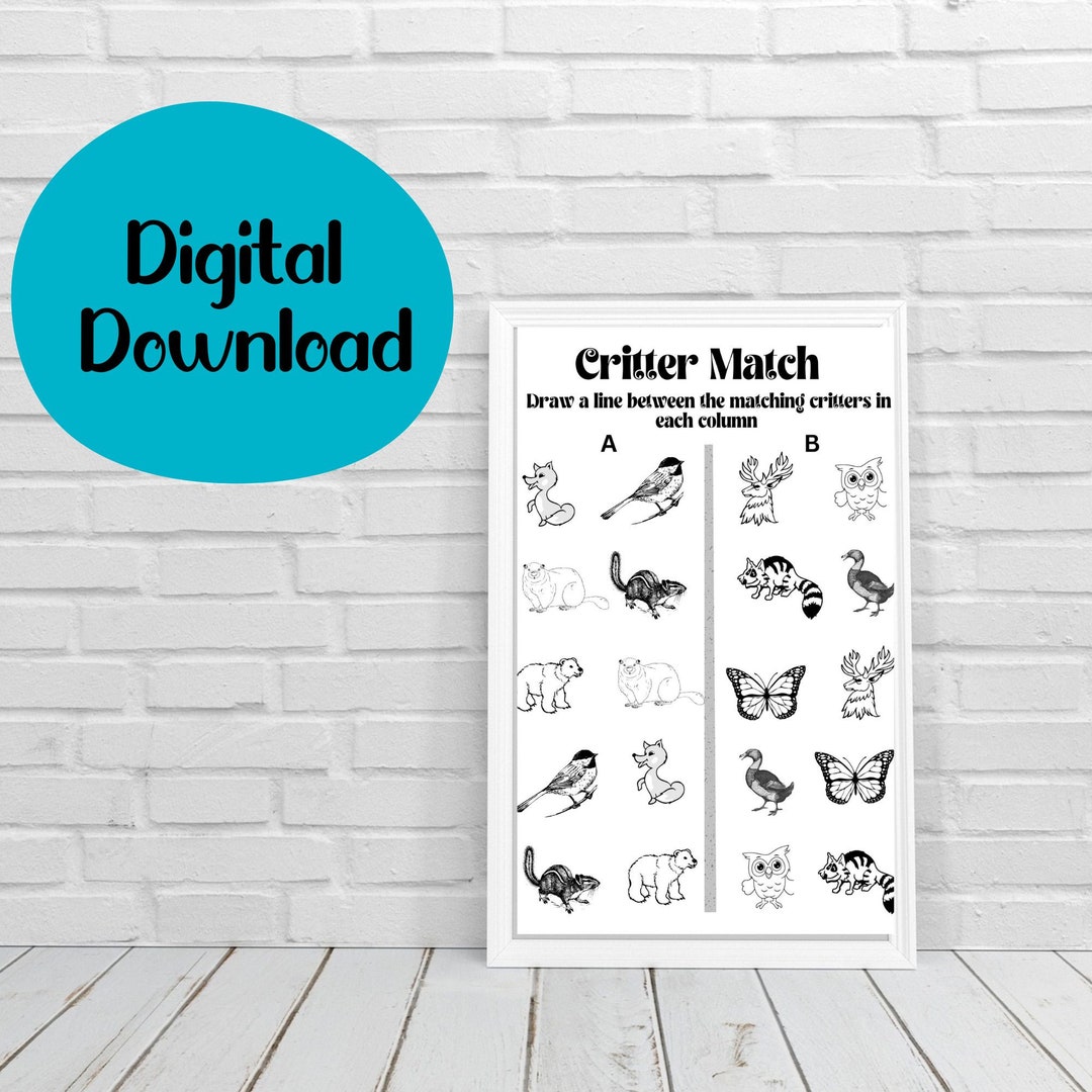 Matching Game Learning Fun Connect Same Animals Build Confidence in ...