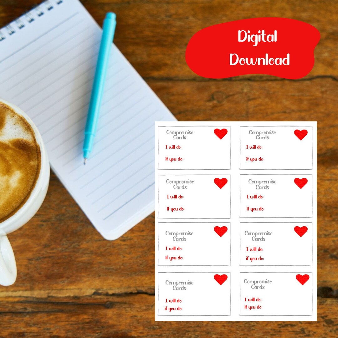 Compromise Cards Digital Download for Healthy Successful Supportive ...