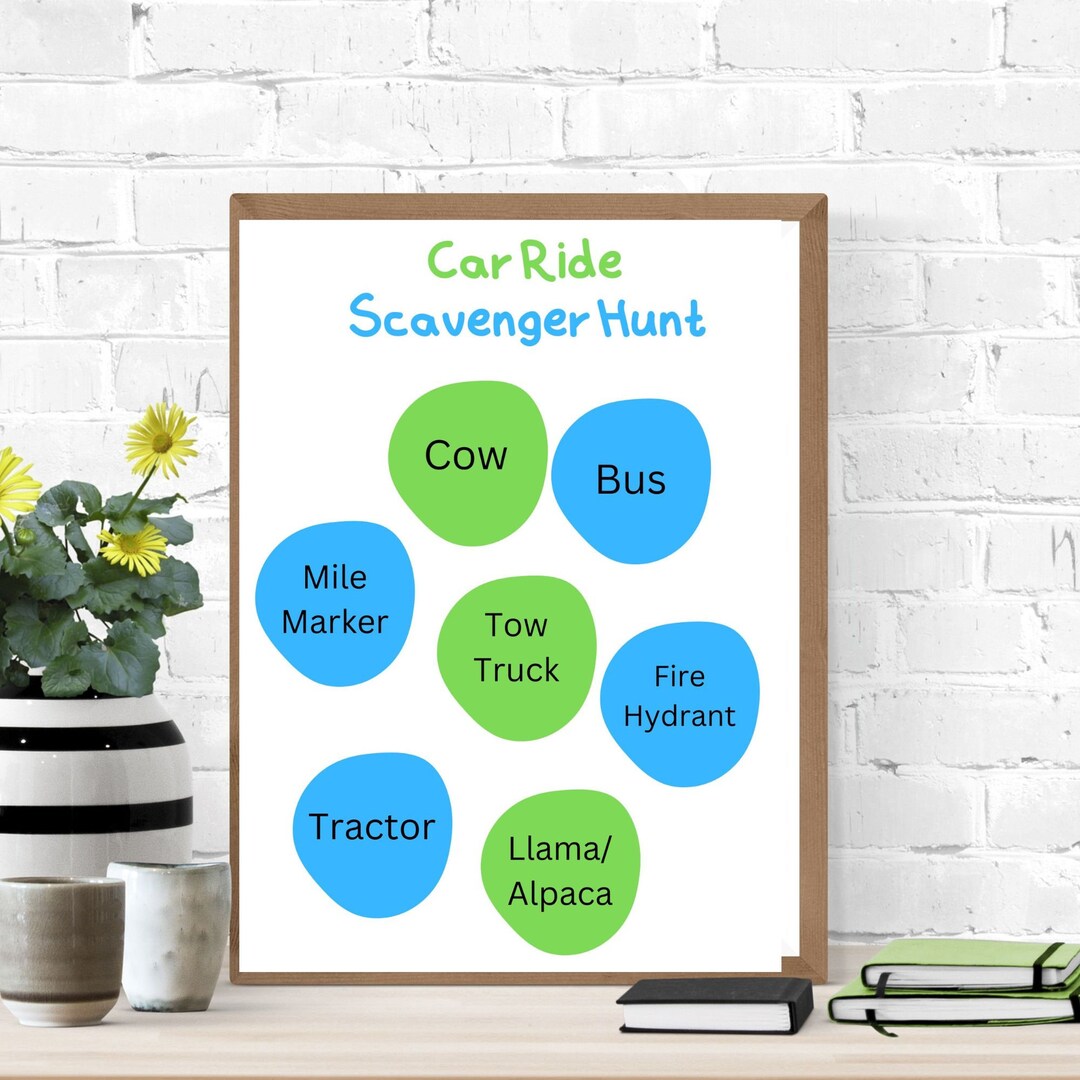 Car Ride Scavenger Hunt Keep Busy While on Road Trip, Multigenerational ...
