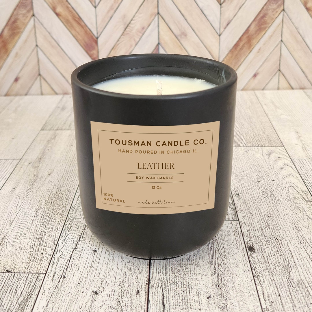 Luxurious Leather Scented 13 Oz Soy Wax Candle: A Warm and Inviting ...