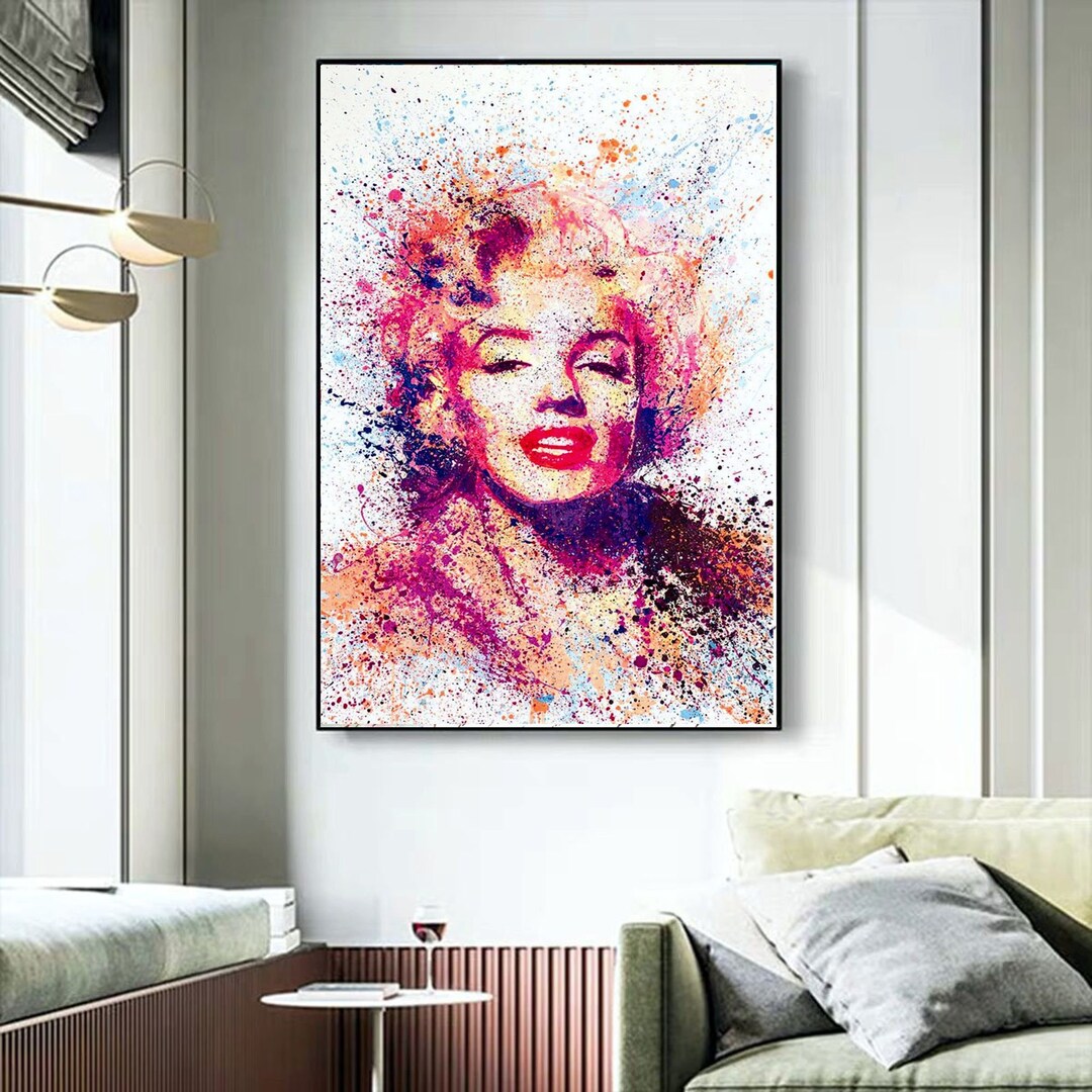 Marilyn Monroe Stunning Pink Splash Art Framed Printed Gallery Wrap ...