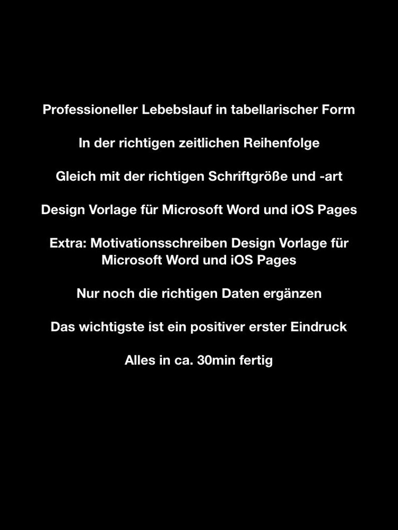 Application Templates, CV in Tabular Form for Word and Pages Special ...