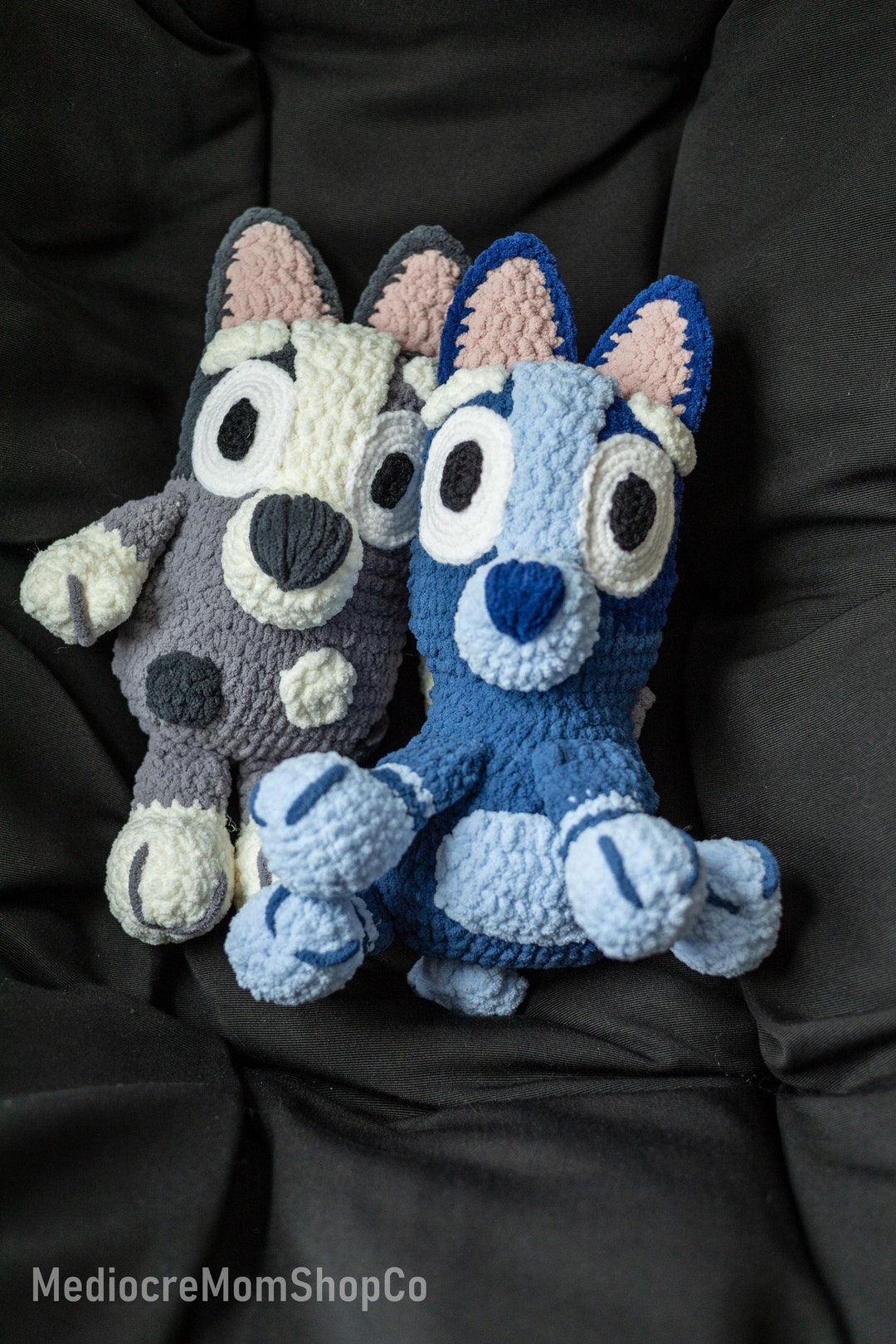 Blue and White Heeler Puppy Cousins Crocheted Stuffies - Etsy