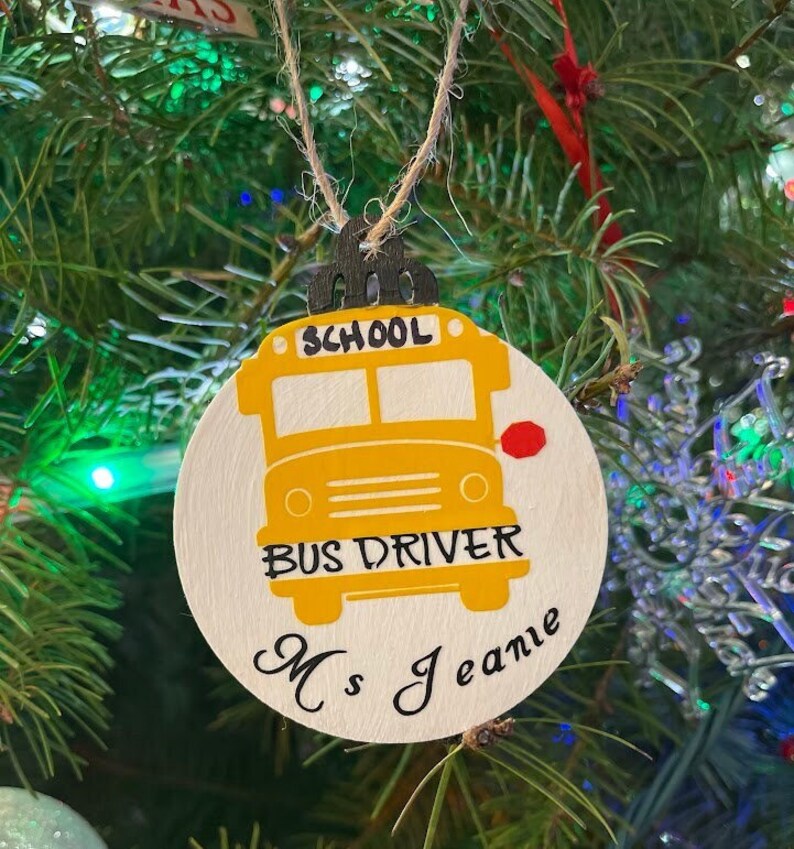 Personalized Bus Driver Ornament - Etsy