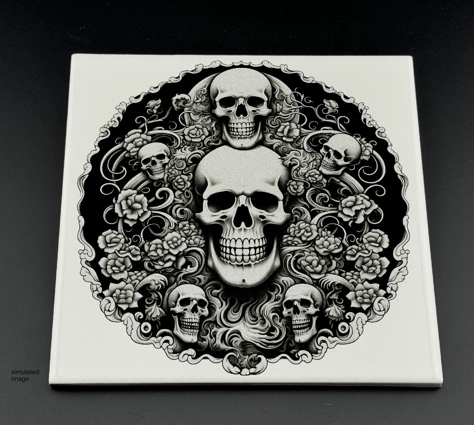 6" Laser Engraved White Ceramic Tiles - Etsy