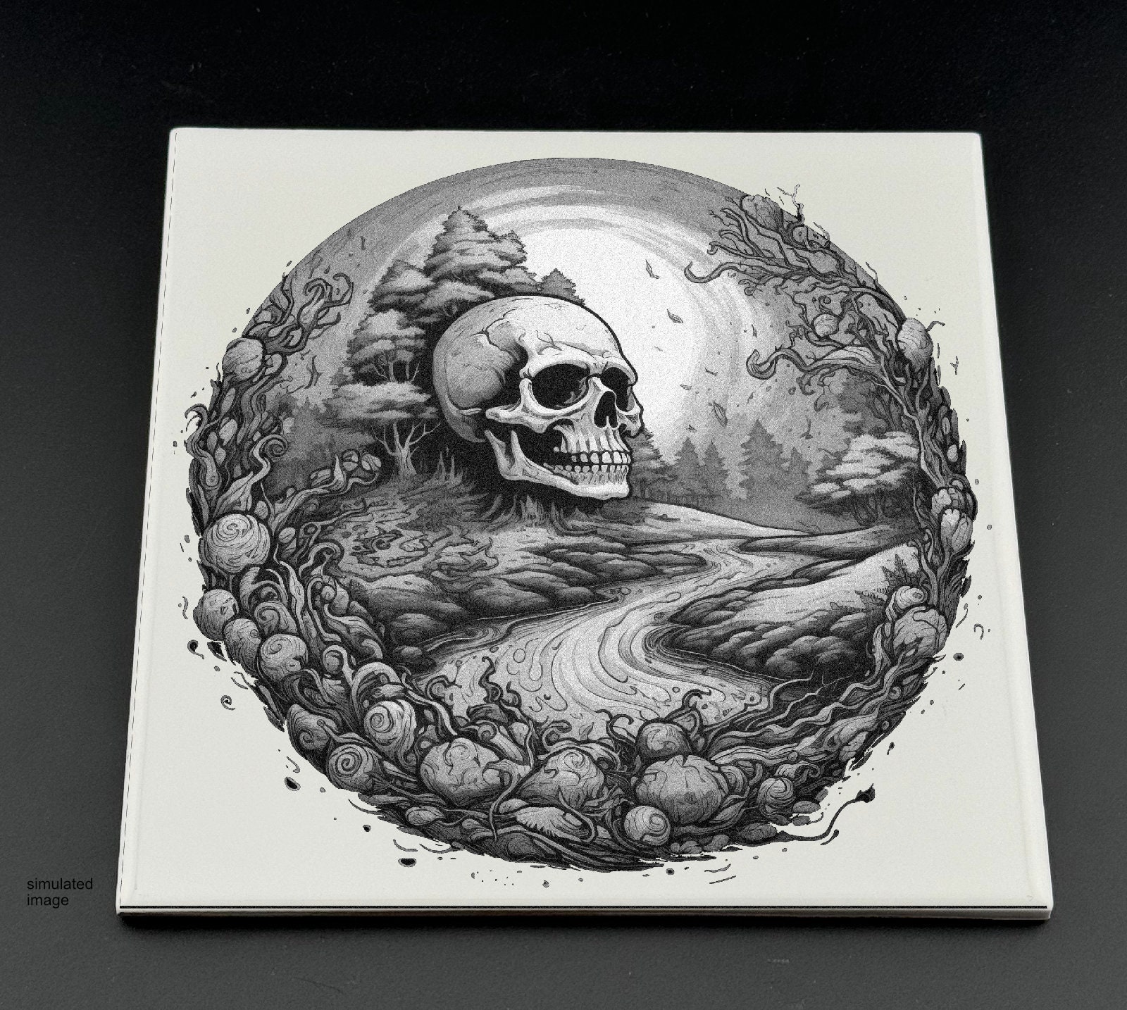 6" Laser Engraved White Ceramic Tiles - Etsy