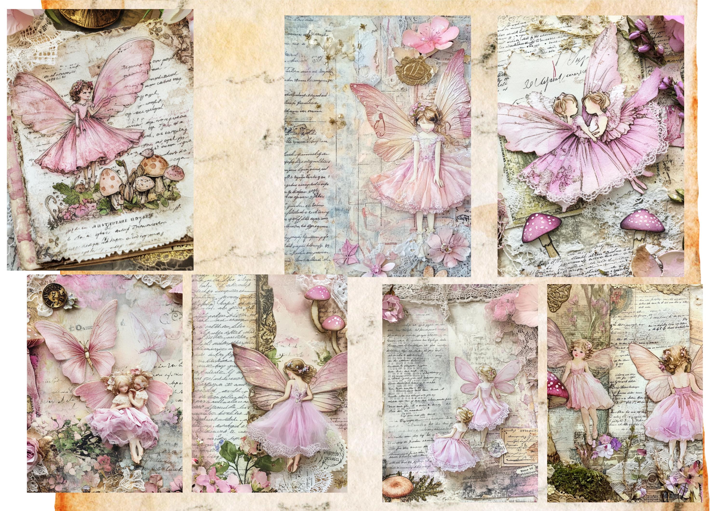 Fairy Junk Journal Kit - Vintage Fairies - Digital Scrapbook - Fantasy ...