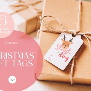 Pink Christmas Gift Tag Bundle | Set of 16 Trendy Printable Gift Tag ...