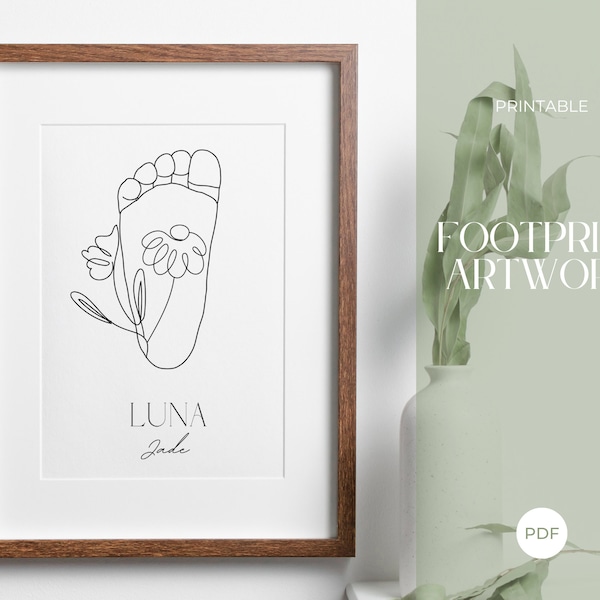 Baby Footprint Art - Etsy