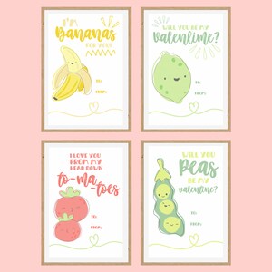 Printable Food Pun Funny Valentine Cards | Set of 12 Printable Designs ...