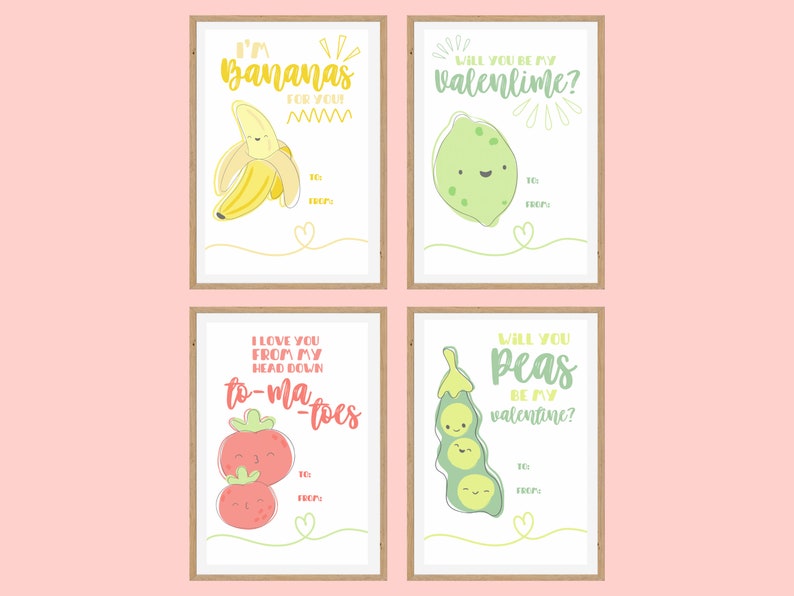 Printable Food Pun Funny Valentine Cards Set of 12 Printable - Etsy