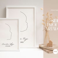 Birth Month Flower Child Side Profile | Minimal Tattoo Design - Etsy UK