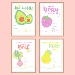 Printable Food Pun Funny Valentine Cards | Set of 12 Printable Designs ...