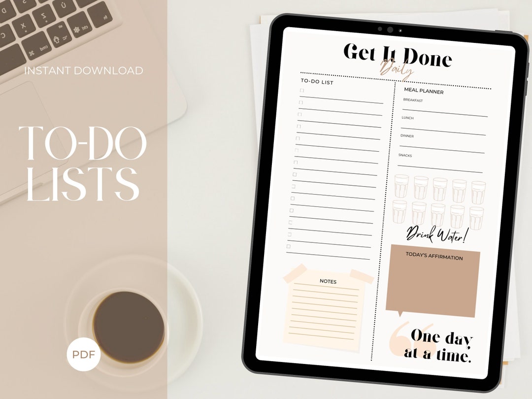 Printable Instant Digital Download To-do Lists | Daily, Weekly ...