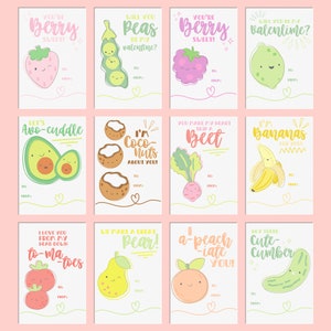 Printable Food Pun Funny Valentine Cards | Set of 12 Printable Designs ...
