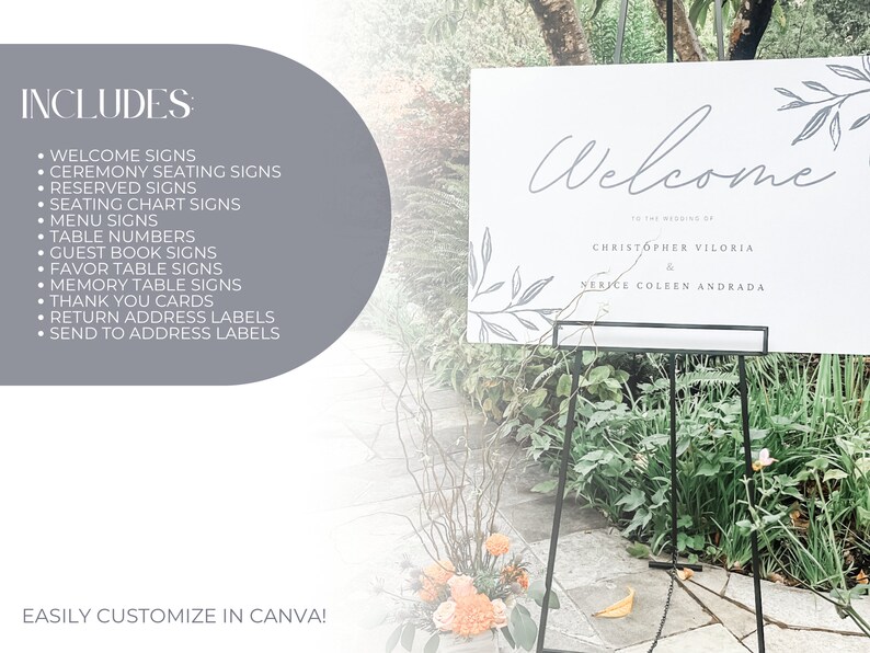 Editable Canva Wedding Signage Template Bundle Customizable - Etsy