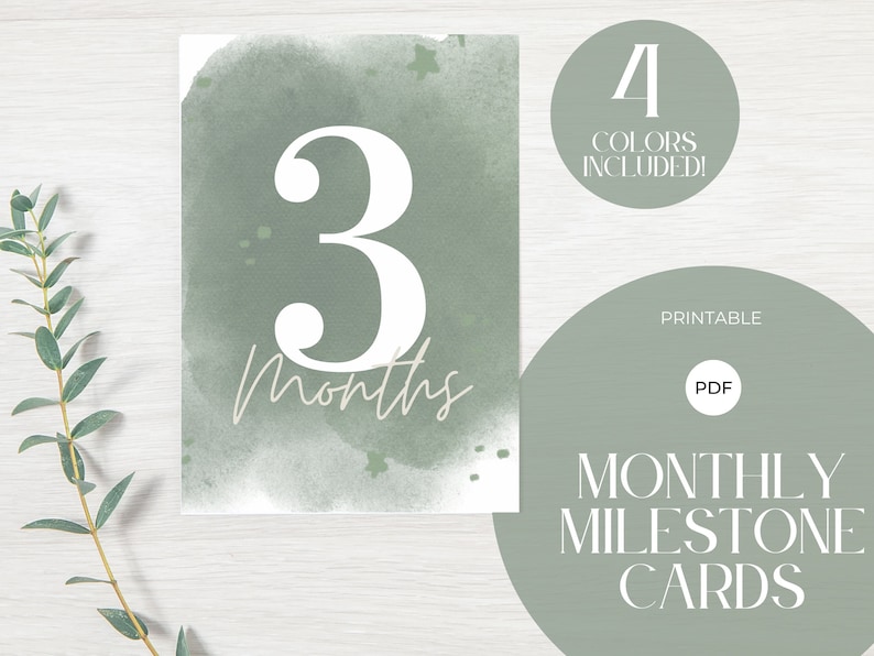 Printable Baby Monthly Milestone Card Bundle | Instant Download - Etsy