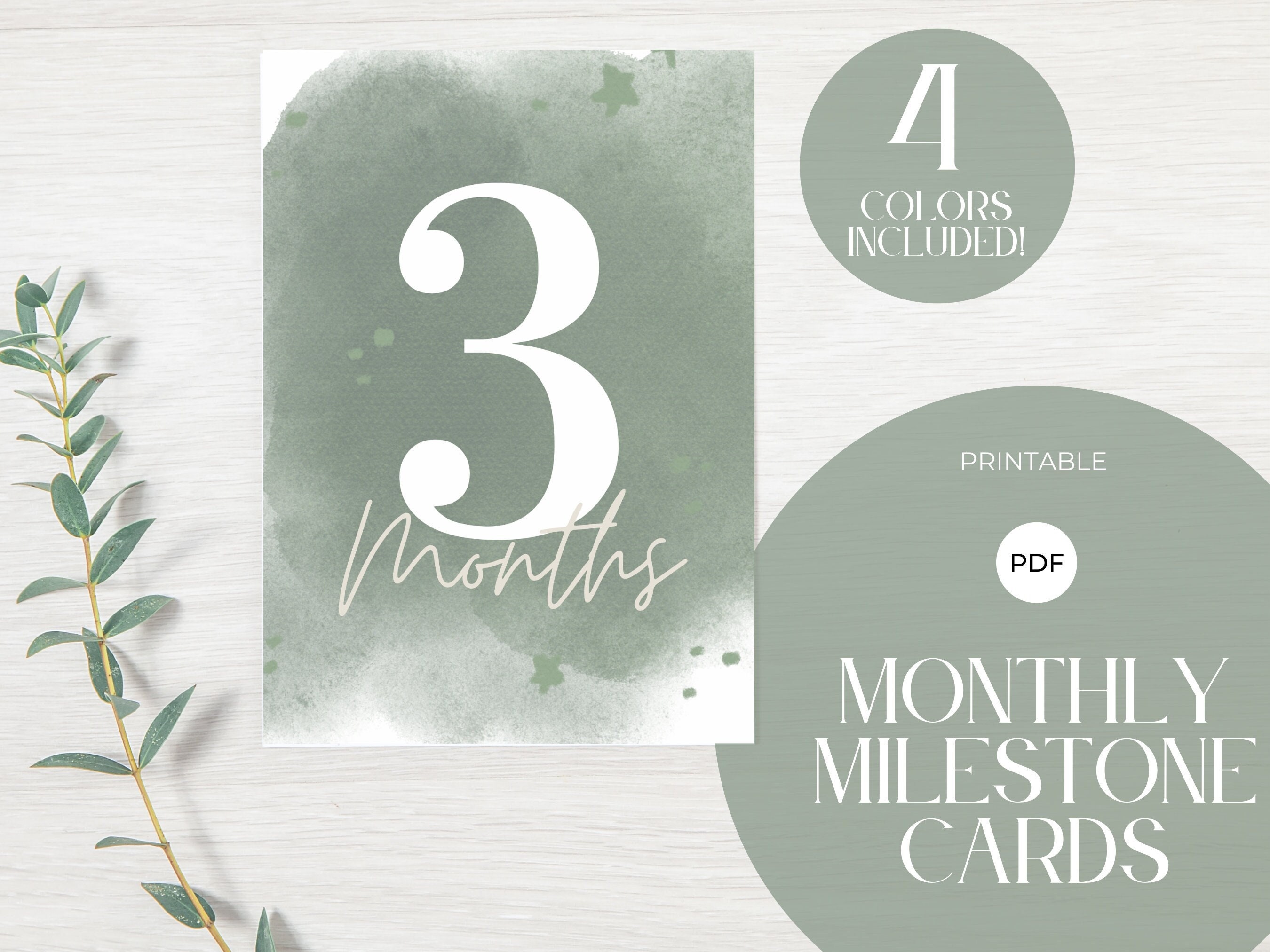 Printable Baby Monthly Milestone Card Bundle | Instant Download - Etsy