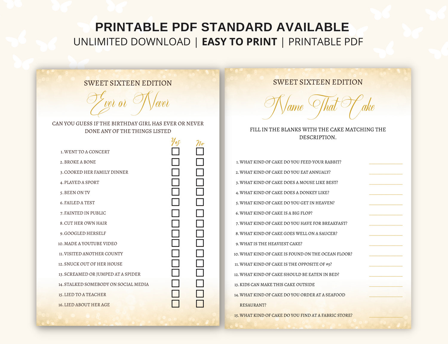 Sweet 16 Planner Guide Printable