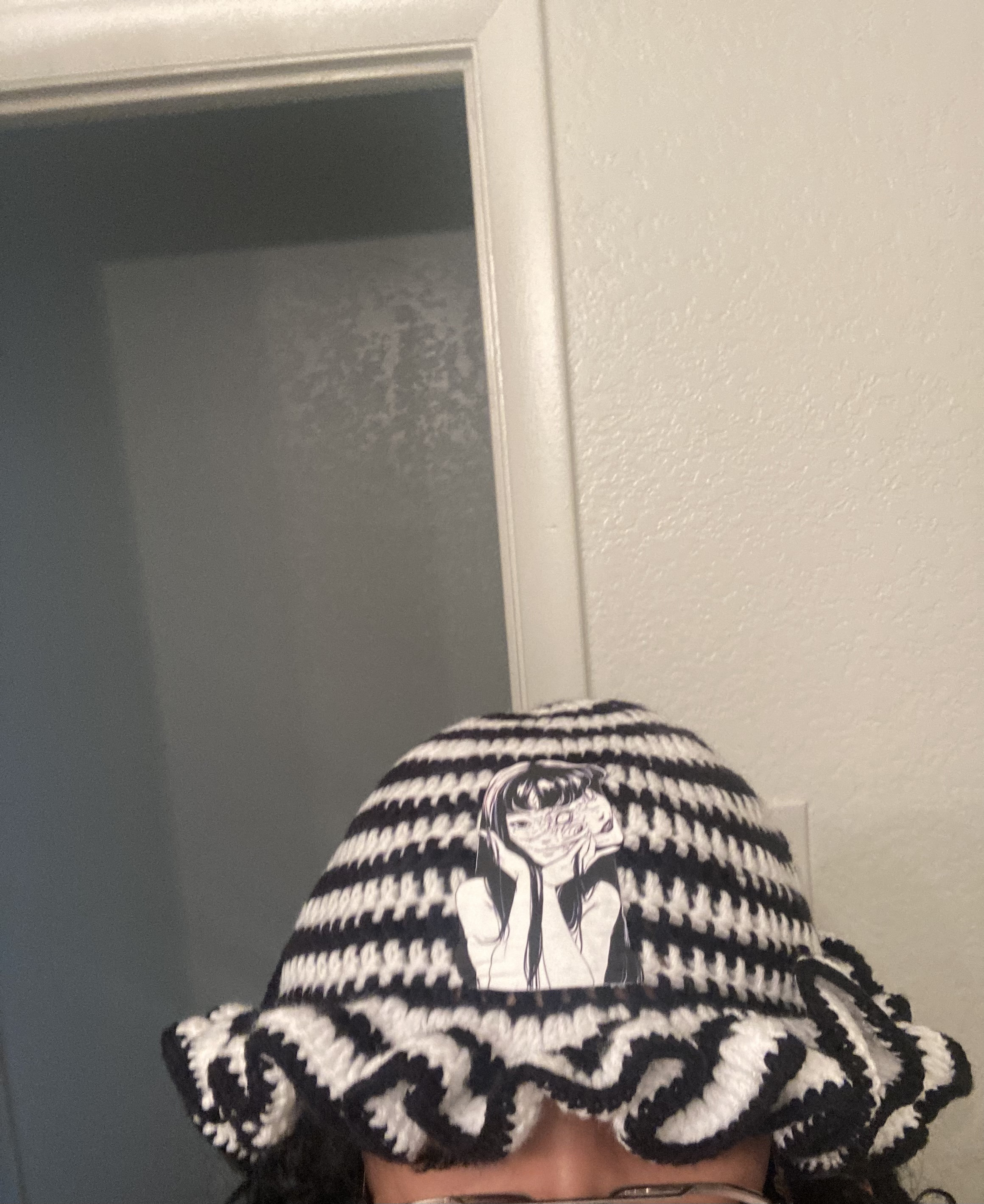 Striped Split Face Ruffle Brim Hat READY TO SHIP - Etsy