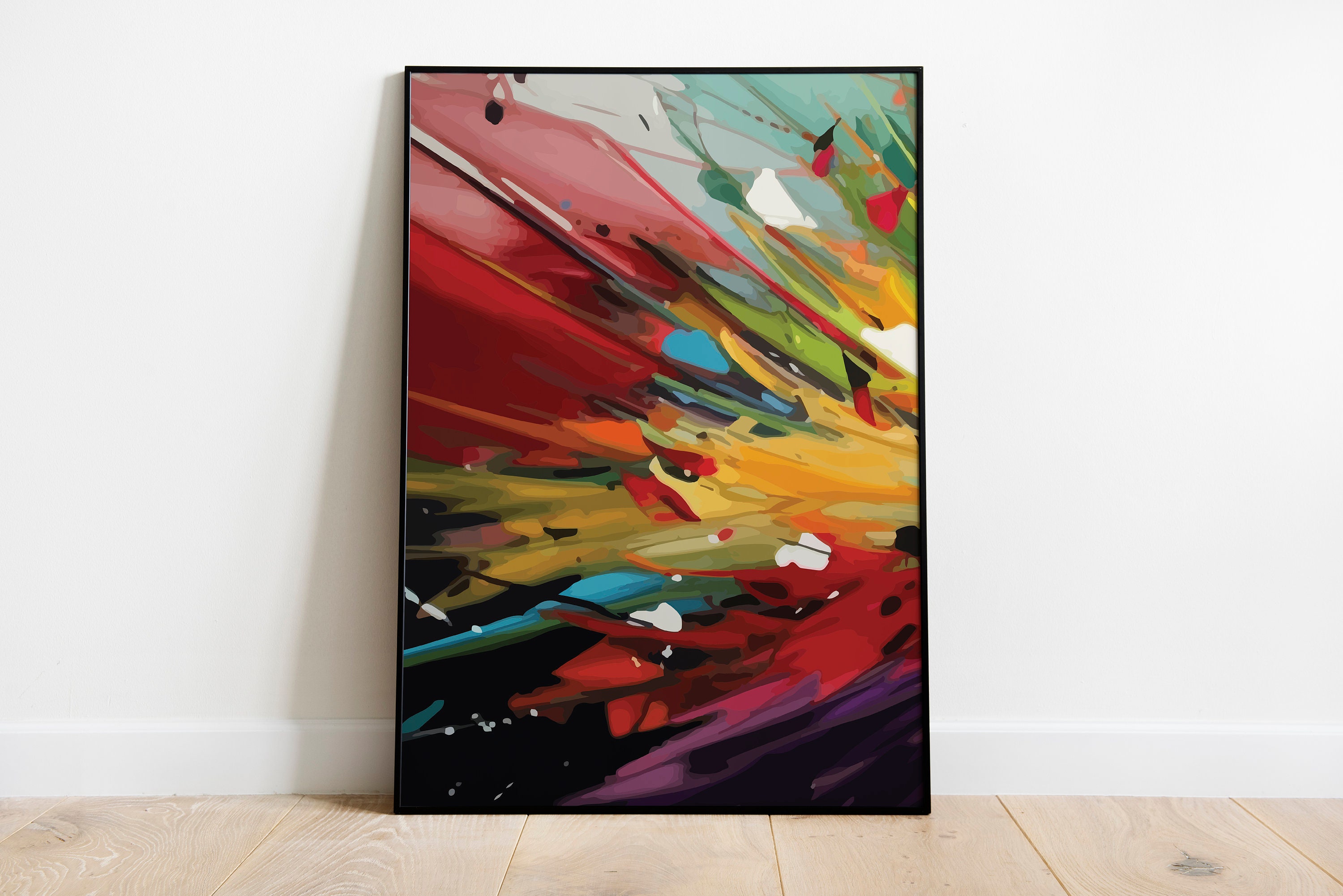 Printable Gallery Set of 3 Abstract Colorful Oil Style Prints | Modern ...