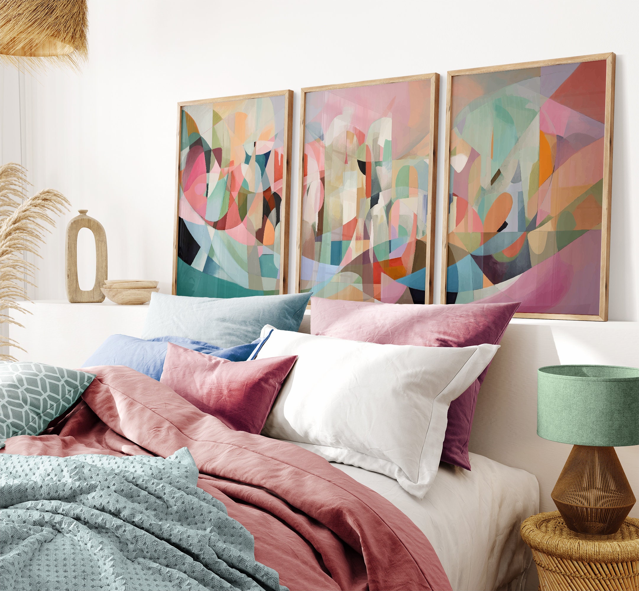 Printable Gallery Set of 3 Abstract Colorful Pastel Prints - Etsy