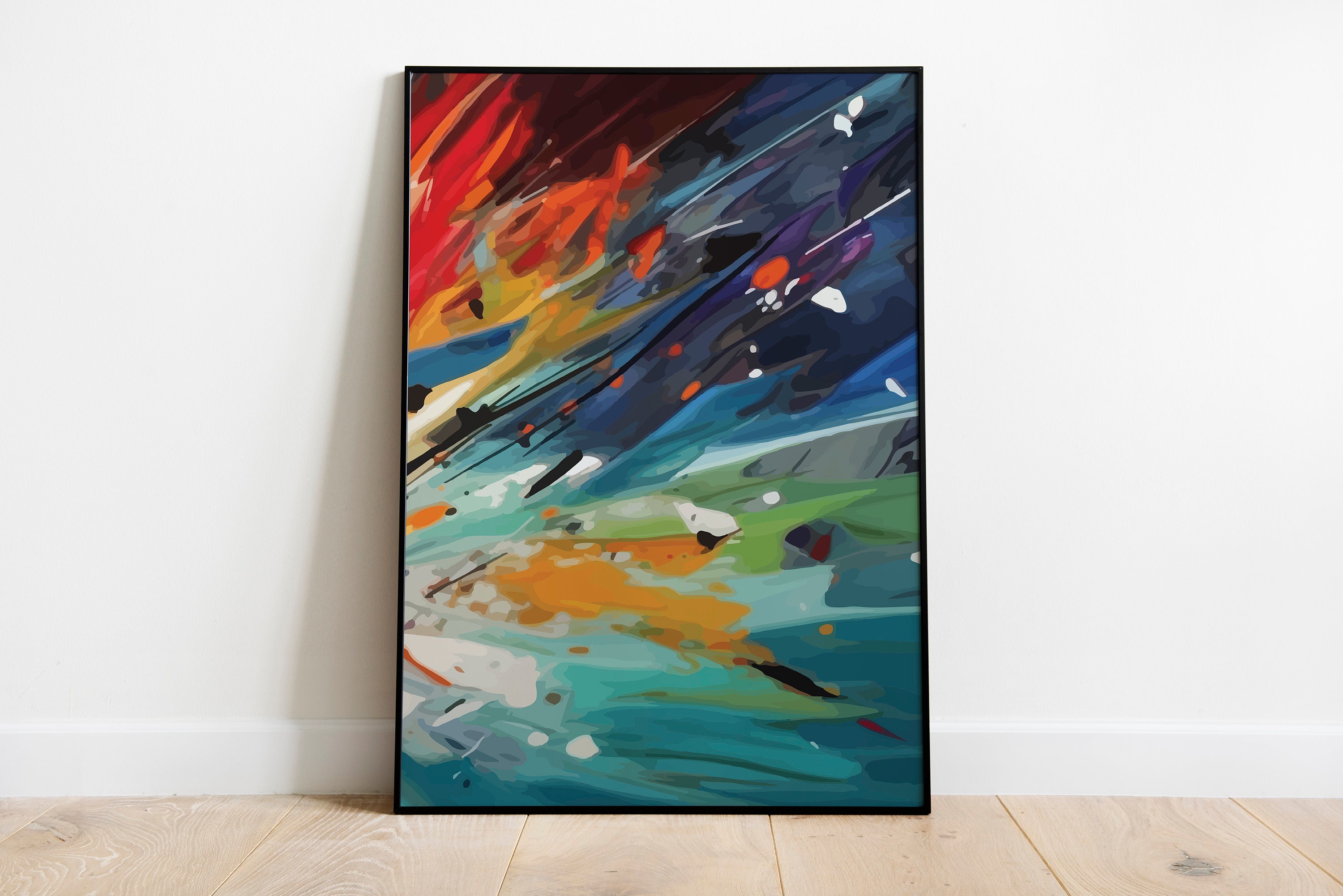 Printable Gallery Set of 3 Abstract Colorful Oil Style Prints | Modern ...