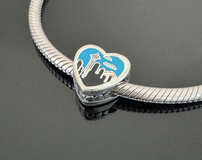 SPACE NEEDLE .925 Sterling Silver 3-D Charm Pendant Seattle Washington ...