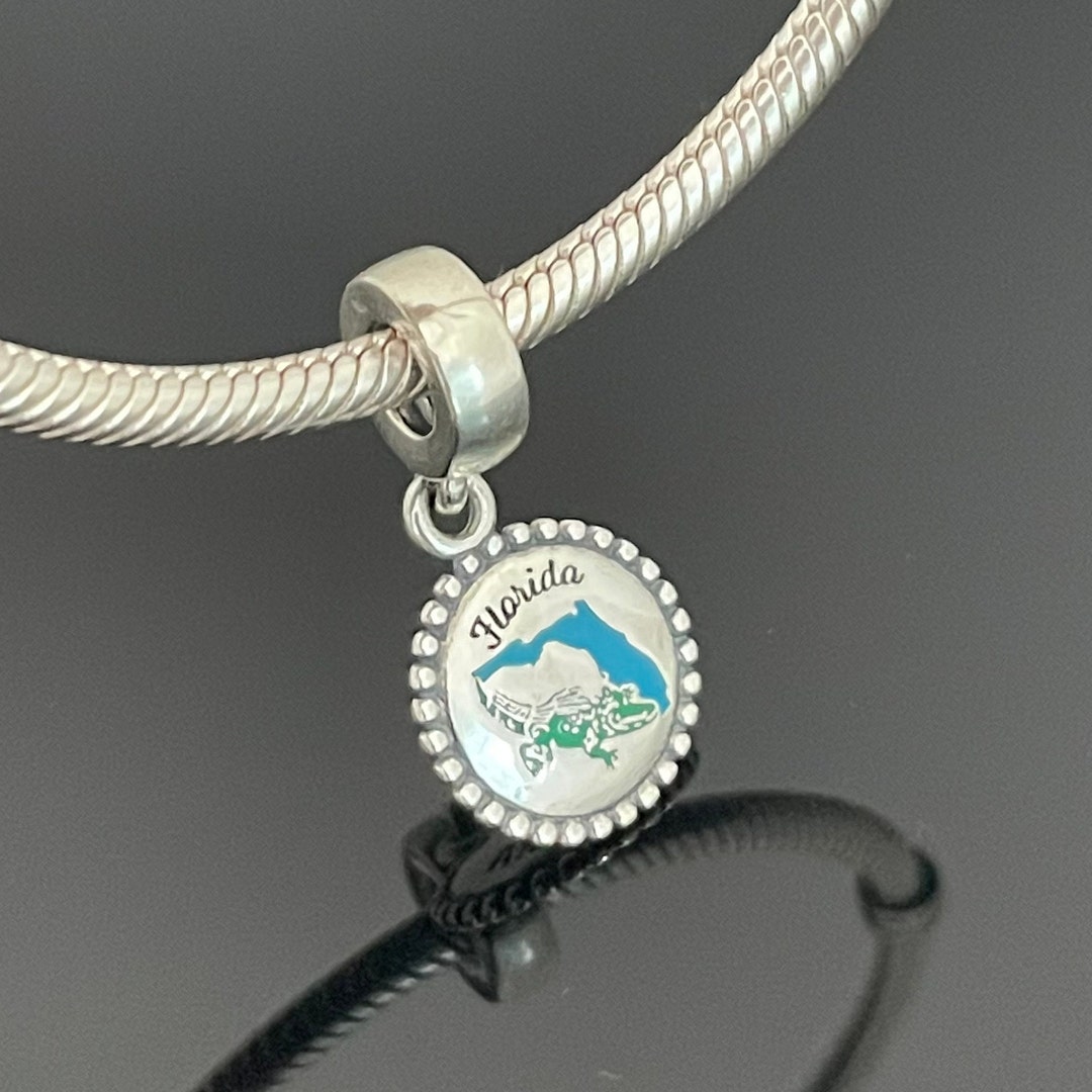 Pandora Florida Map Crocodile Exclusive Charm |925 Jewelry | Women ...