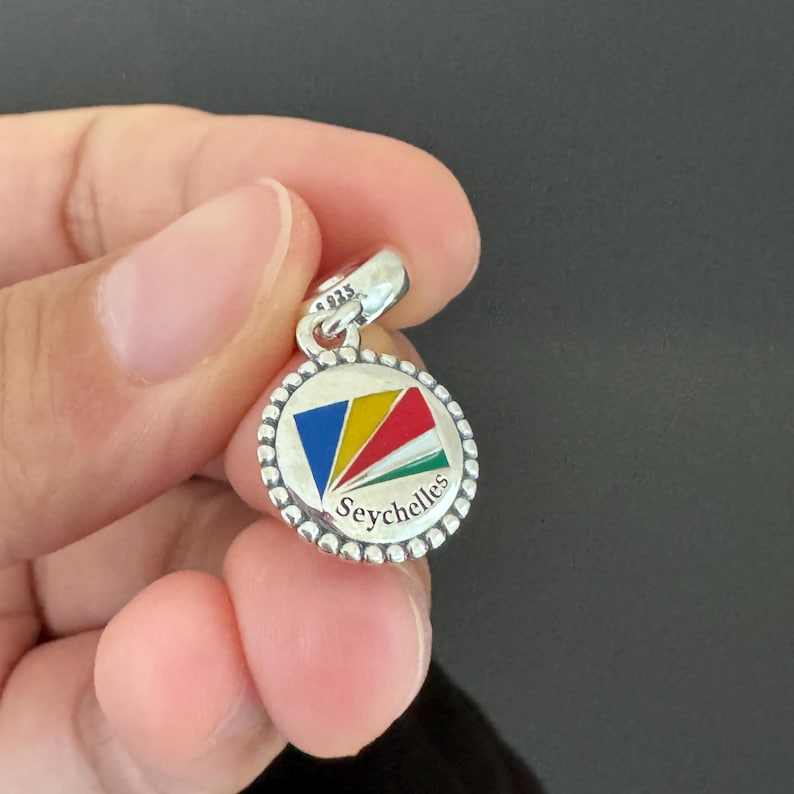 Original Authentic Pandora Charm |pandora Seychelles Flag Dangle Charm ...