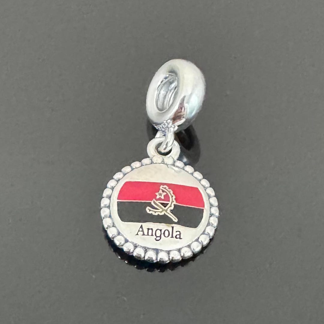 Pandora Brand Charm |pandora Angola Flag Dangle Charm|pandora Silver ...