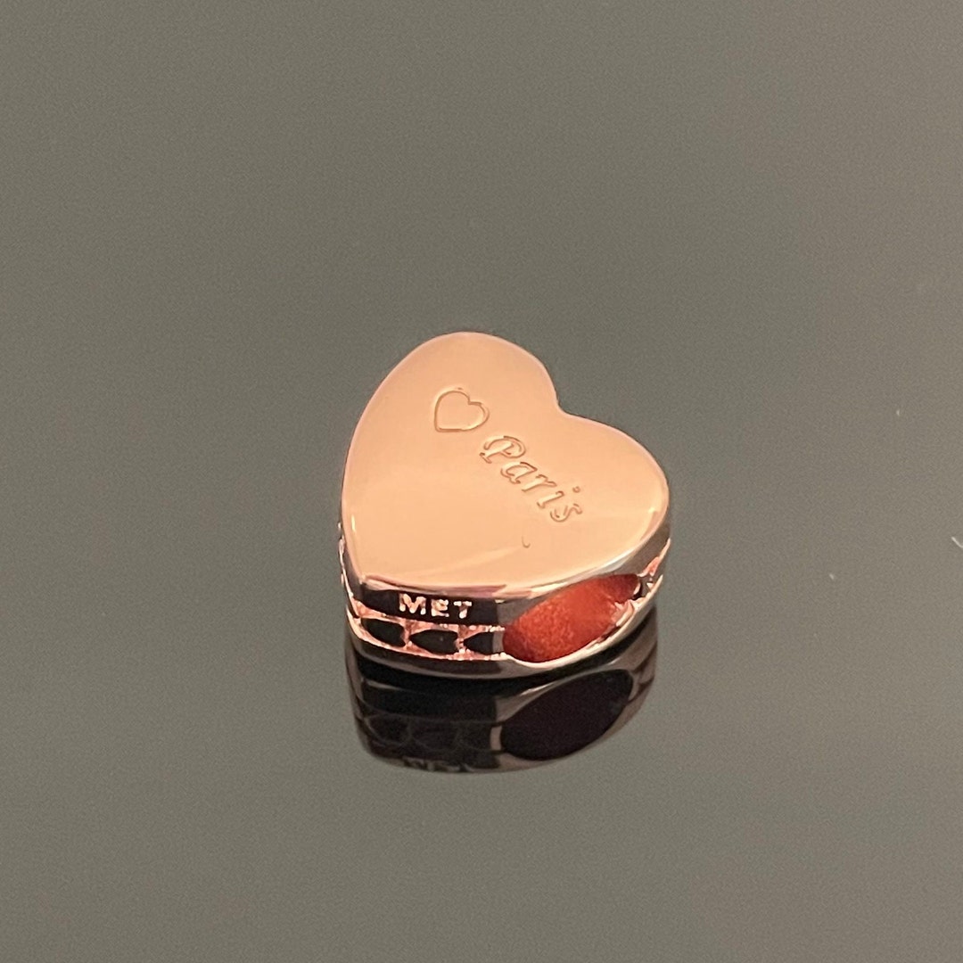 Pandora Paris Heart Charm Pendant | I Love Paris Charm Rose Gold-plated ...
