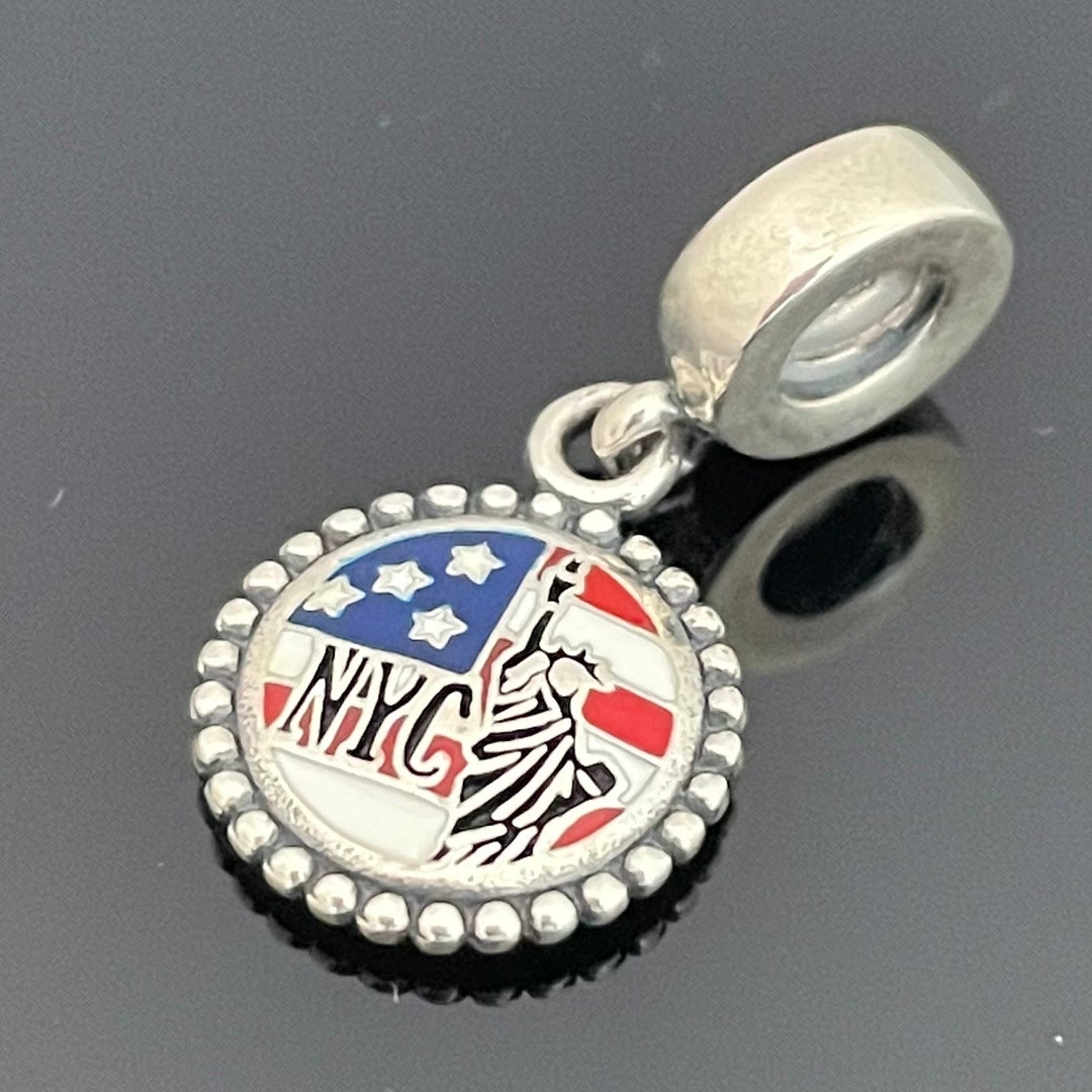 Pandora NYC Statue of Liberty & Flag Destination Travel Dangle Charm ...