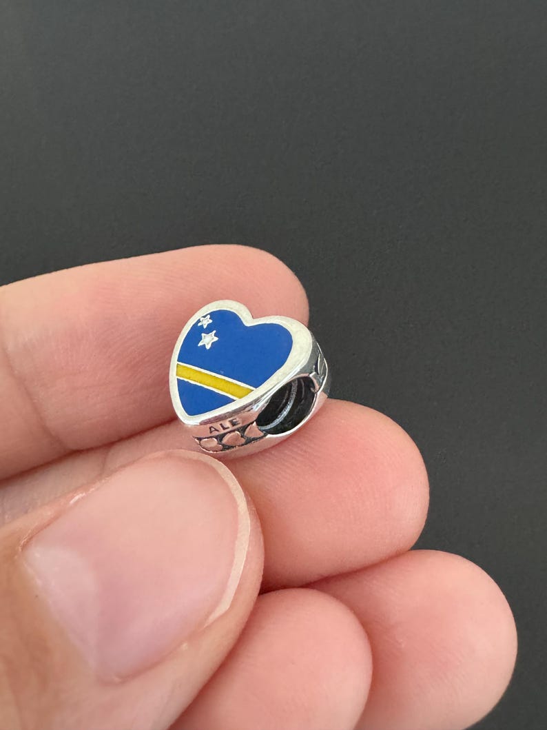 Pandora Curacao Flag Exclusive Heart Charm | Authentic Pandora Charm ...