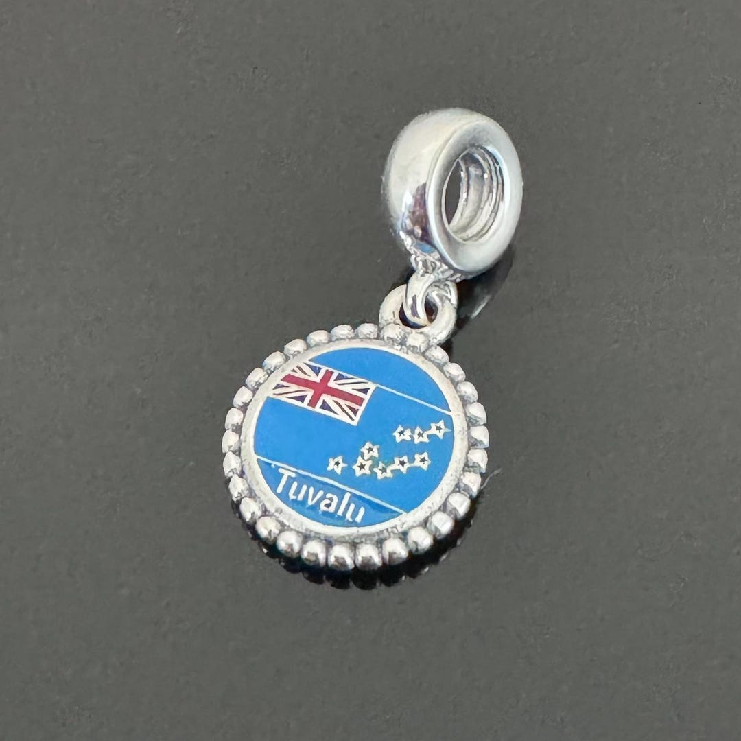 Pandora Brand Charm |pandora Tuvalu Flag Dangle Charm| Pandora Sterling ...