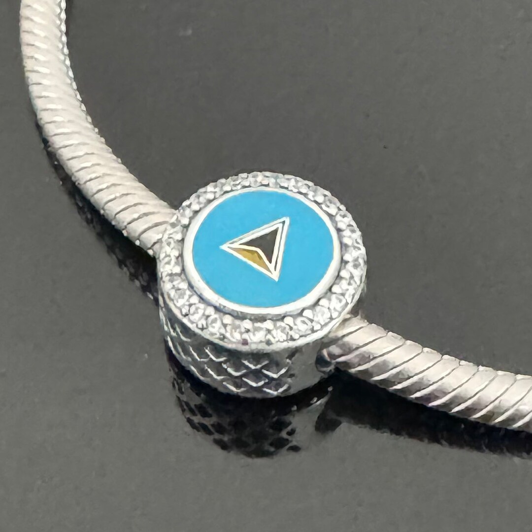 A Real Pandora |pandora Saint Lucia Flag Bead Charm Travel Charm |charm ...